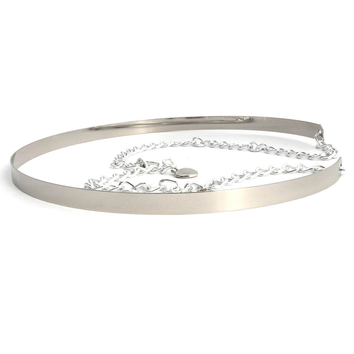 Buy Silver Metallic Waist Belt with Chain | Drape Divaa