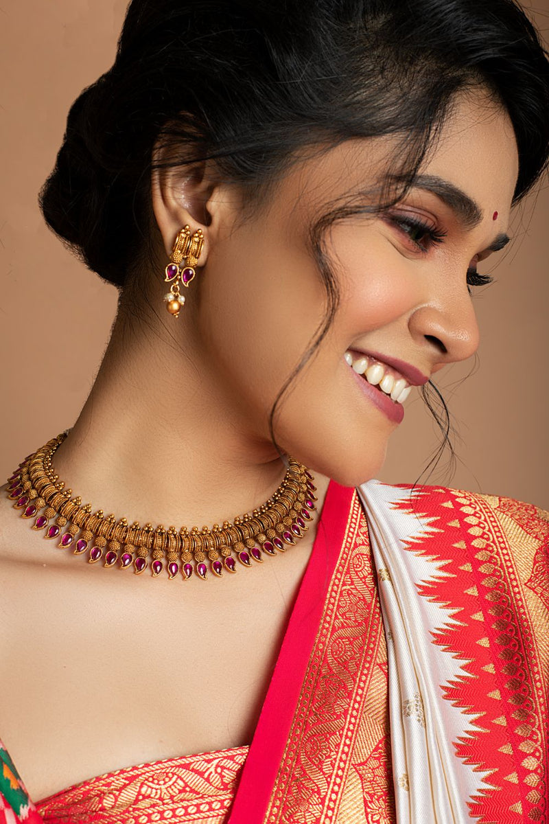 White Silk Saree With Red Banarasi Border | Drape Divaa