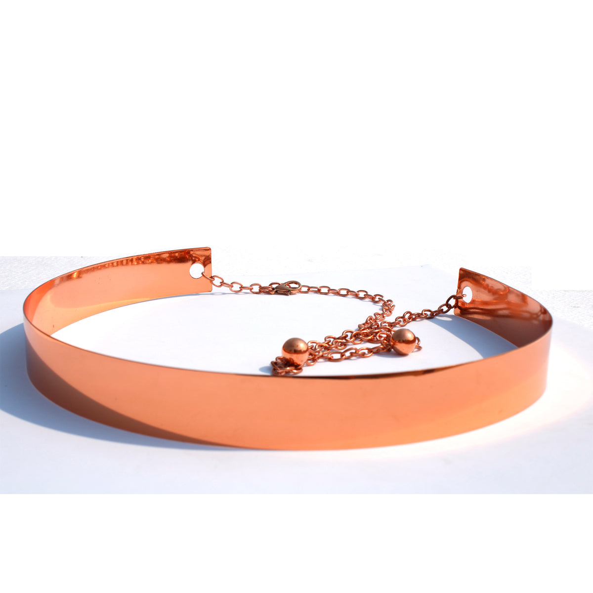 Buy Rose Gold Metallic Belt | Drape Divaa
